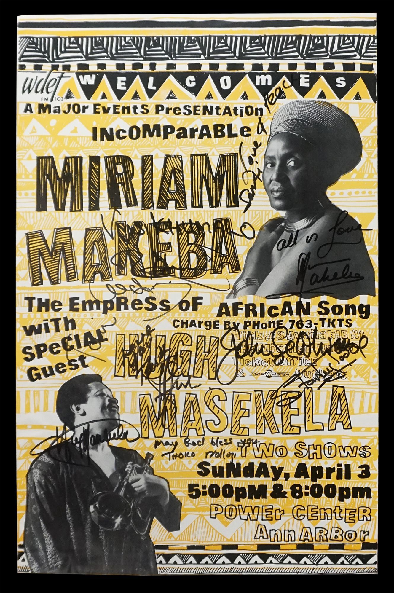 Original Concert Poster: Miriam Makeba & Hugh Masekela at the Power ...